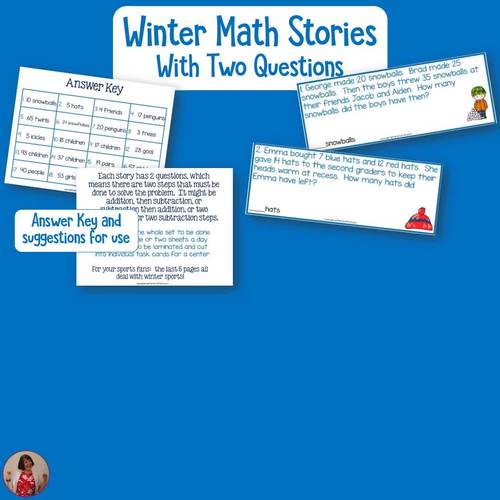 Winter Themed Math Story Problems with Two Part Problems by Elementary ...