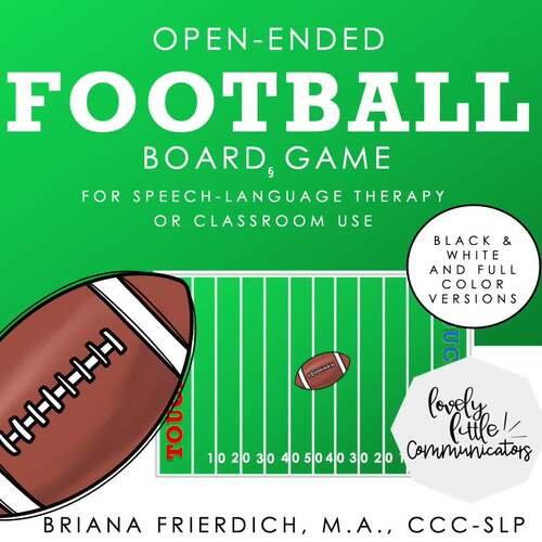 Football Game, Open Ended Game for Speech Therapy or Classroom ...