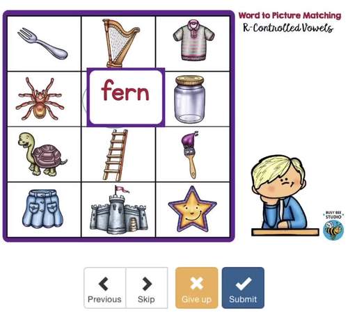 R CONTROLLED VOWELS GAME BOSSY R BOOM CARDS 1ST 2ND GRADE WORD PICTURE ...