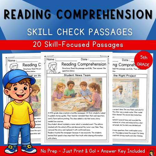 Reading Comprehension Skill Check Passages Grade 5 | Assessment & Practice