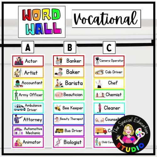 Word Wall Word of the Week Special Education Life Skills Vocabulary ...