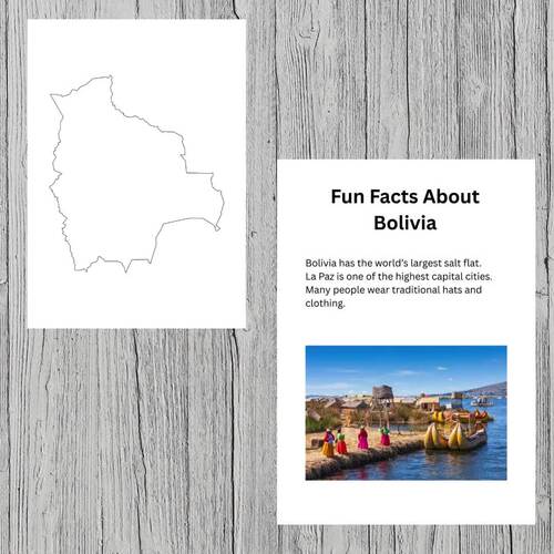 Bolivia Mini Book | Country Study | Geography & Culture | Printable for K–3