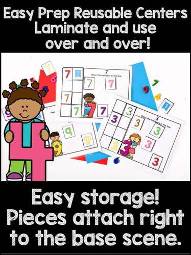 Errorless Number Identification 1-10 Centers and Worksheets for Special Ed