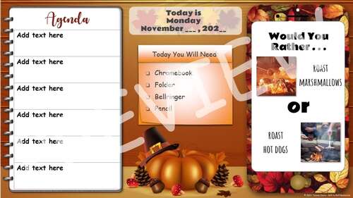 Customizable November Daily Classroom Agenda Template With Cellphone Text