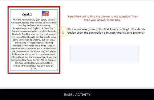 American Flag Activity Symbol of America Scavenger Hunt with Easel Option