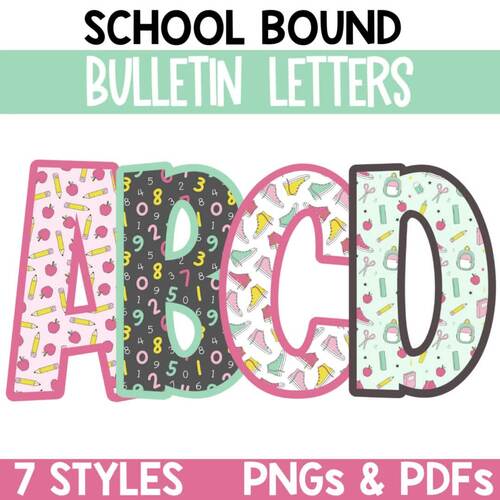 Back to School Bulletin Board Letters / Clipart / Lettering Pack