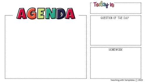 August Daily Agenda - Editable - Google Slides - Template Planner-Back ...