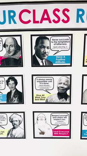 Class Rules Posters - Famous Quotes - Creative Back to School Bulletin ...
