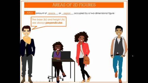 Geometry PowerPoint | Area of 2D Figures Editable Teaching Presentation
