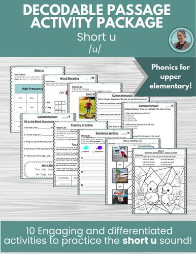 Short u | | Decodable Passage | Phonics Practice | Worksheet ...