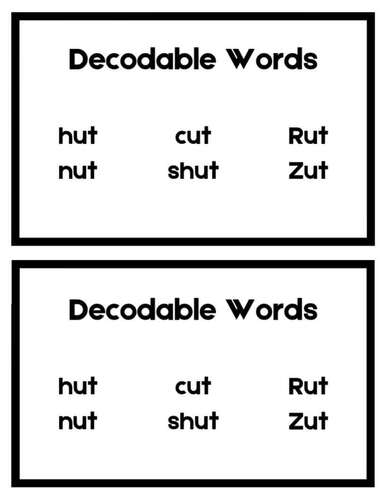 -ut Word Family Decodable Reader - Short U CVC Mini Book - Decodable Text