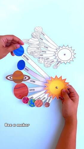 Solar system printable model, science or STEM activity by Bee a maker