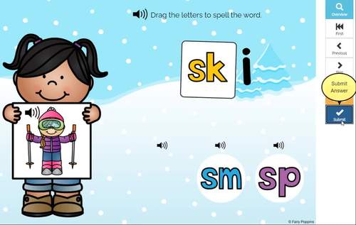 S Blends Phonics Boom Cards™- Distance Learning by Fairy Poppins
