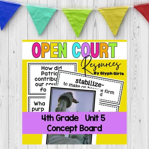 Open Court Reading 4th Grade Unit 5 Concept Board Resources by Glyph Girls
