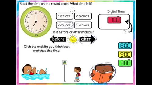 Tell Time Tasks for Hour and Half Hour by Aussie Waves | TPT