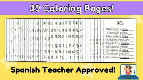 Beginner Spanish Worksheets for Kids, Counting Numbers in Spanish, Numeros