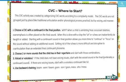 Fall CVC NO PREP Apraxia and Final Consonant Deletion Build a Scene