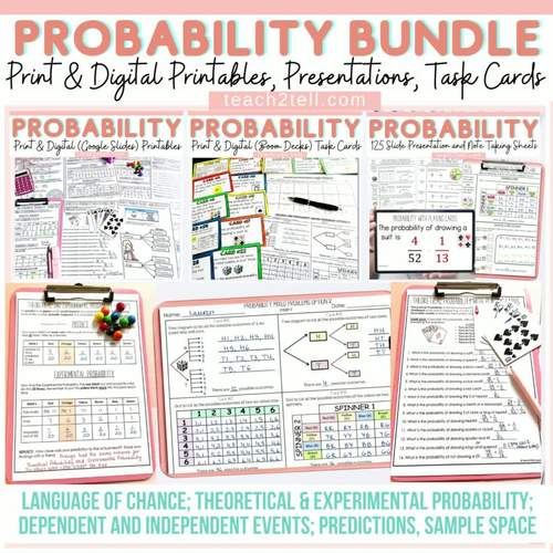 Chance and Probability Activities Theoretical & Experimental ...