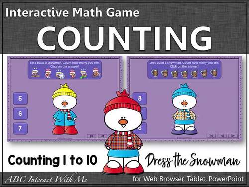 Counting to 10 Interactive Math Game Number Sense {Dress the Snowman}