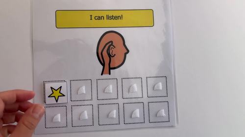 Listening Positive Behaviour Token Chart for Autism and Special Education