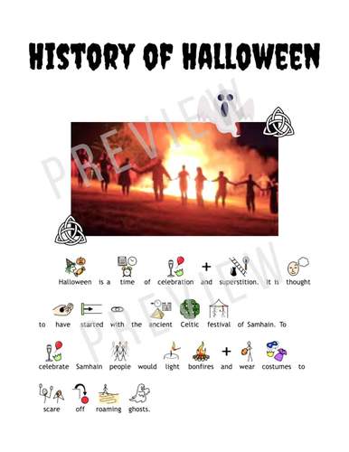 History Of Halloween | Symbol Supported Reading by Differentiated Education