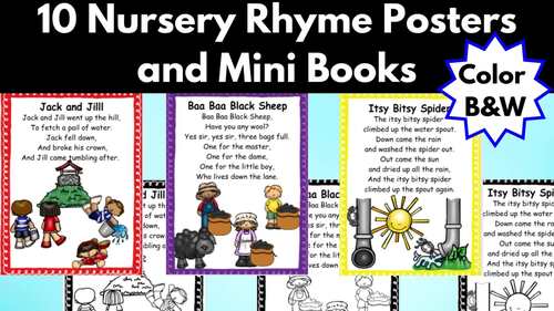 Nursery Rhyme Posters and Mini Books by Little Learners Inclusive Classroom