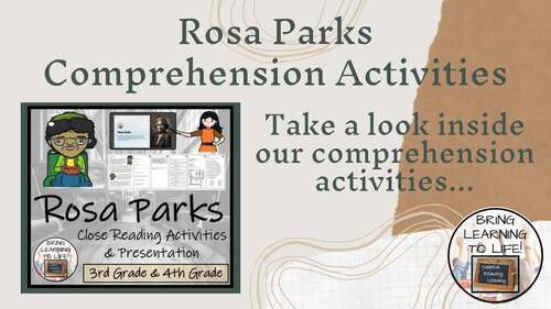 Rosa Parks Close Reading Passage & Comprehension Activities | 3rd–4th Grade
