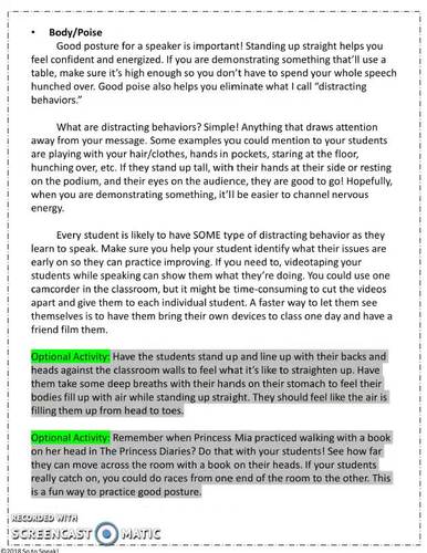 Demonstration Speeches Unit by So To Speak | TPT