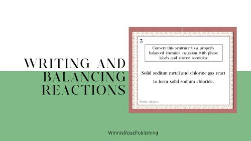 Writing Chemical Reactions by WinnieRosePublishing | TPT