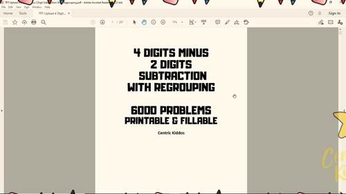 Four Digits Minus Two Digit Subtraction With Regrouping Workbook 6000 ...