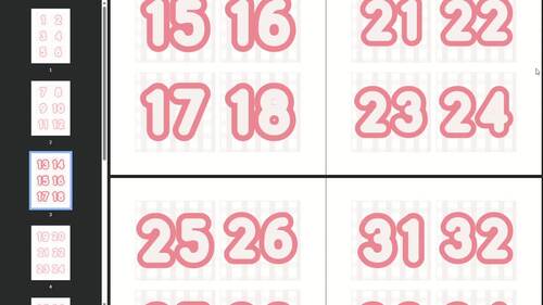Pastel Pink Number Labels 1-40 | Printable Classroom Number Set by JAOFNN
