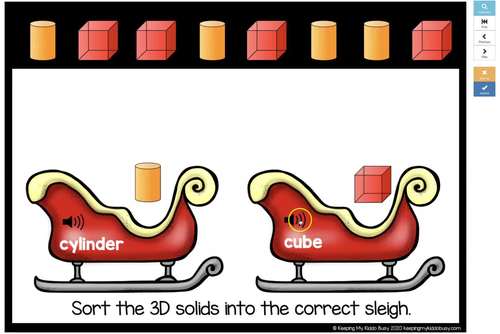 December Shape Sorting Kindergarten Geometry Boom Cards™ Distance Learning