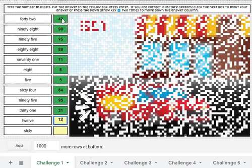 Number Words Pixel Art Math Practice | Editable | 5 Images | TPT