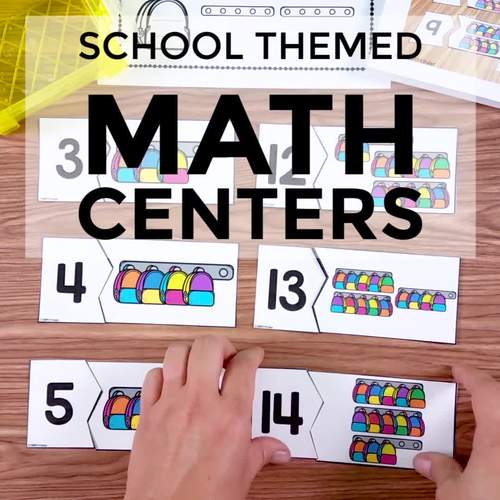 Math Centers for Kindergarten: Back to School, Fall, Winter, Spring ...