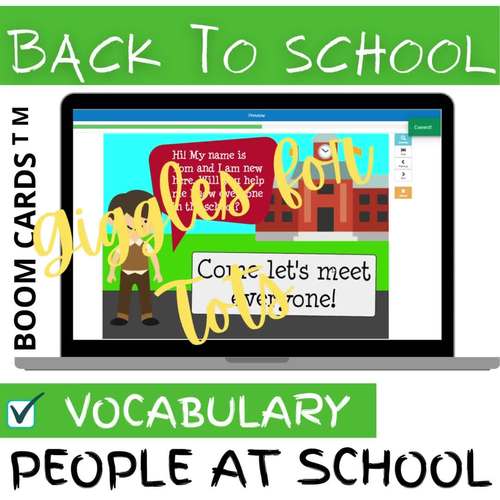 Back to School Vocabulary - PEOPLE AT SCHOOL - Boom Cards No Print