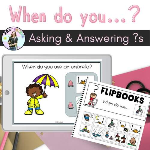 Asking and Answering Questions WHEN | Speech and ABA Therapy Activity