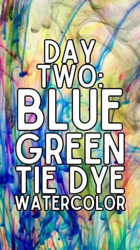 3 1/2" Circle Clock Numbers - Blue Green Tie Dye Watercolor | TPT