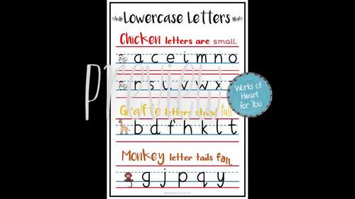 Spatial Placement of Letters - Chicken, Giraffe and Monkey Letters - 4 ...