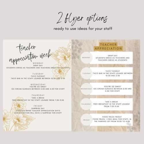 Neutral Colors Teacher Appreciation Week Kit Flyer and Teacher Favorite ...