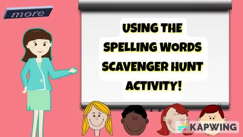 Spelling Words Practice for Test ELA Scavenger Hunt Halloween Template