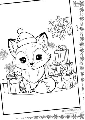 Cute Baby Animals Christmas Coloring Pages – 24 Printable Sheets