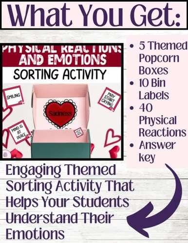 Valentines Day Sorting Activity-- Physical Responses and Emotions