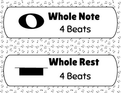 Note Value Labels - Black and White Music Notes by Mara Mattheus Music