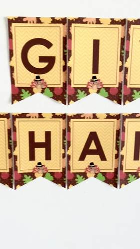 Editable Happy Thanksgiving Banner for Bulletin Board - Half Page Letters