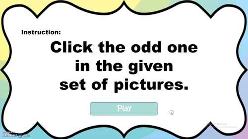 Visual Discrimination Odd One Out Digital Material by Just Love 'Em