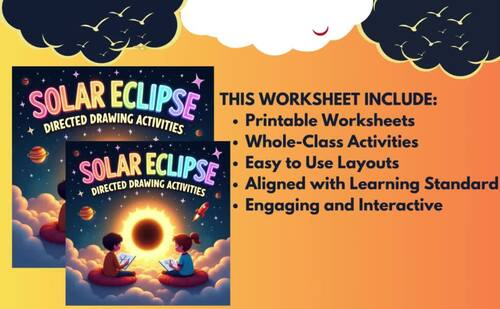 Solar Eclipse Directed Drawing Activities 2nd,3rd,4th,5th,6th,7th,Grade