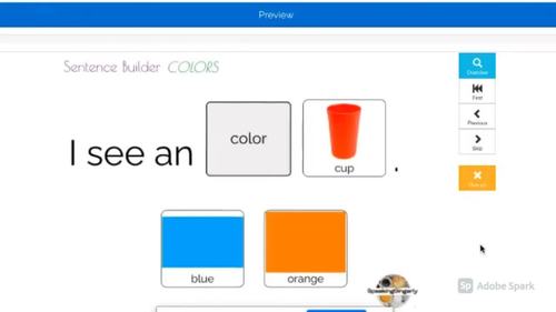 Boom Cards: Sentence Builder - "I see" - Colors by SpeakingGingerly