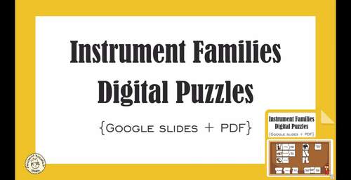 Instrument Families Digital Puzzles {Google Slides™ + PDF} | TpT