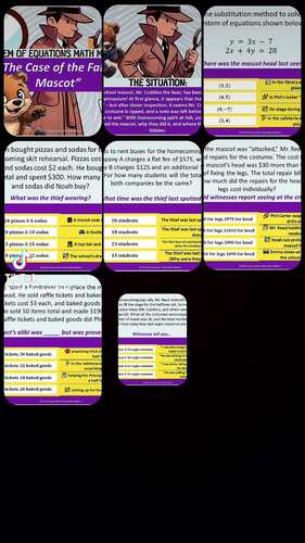 Math Mystery: System of Equations | Station Activity by MissMathMatters