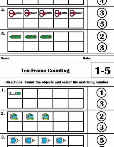 Back to School Ten-Frame Counting | 1-10 | Scaffolded & Differentiated